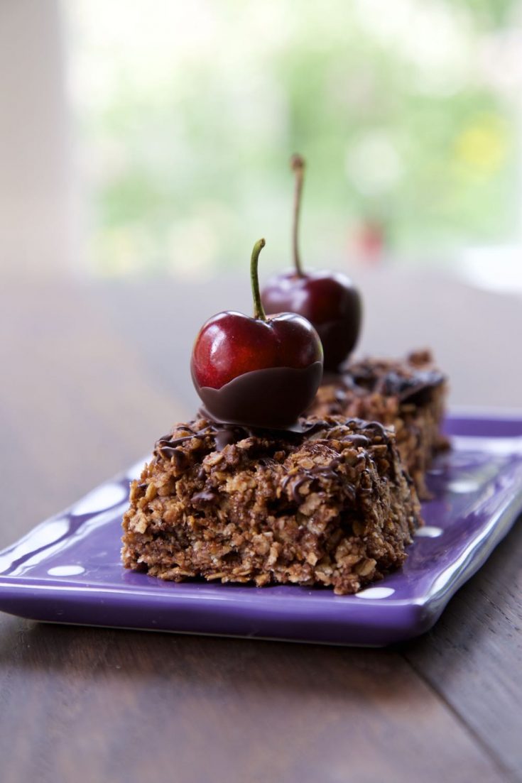 Easy Chocolate Flapjack with Cherries | Thinly Spread