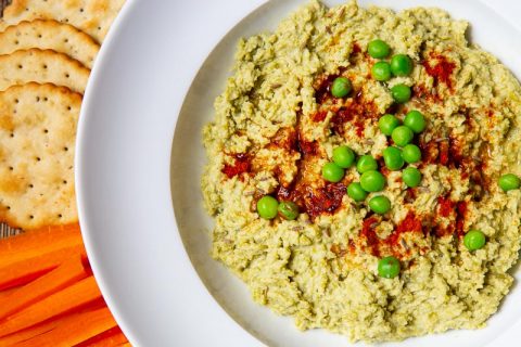 Split Pea Hummus with Roasted Garlic and Cumin - Thinly Spread