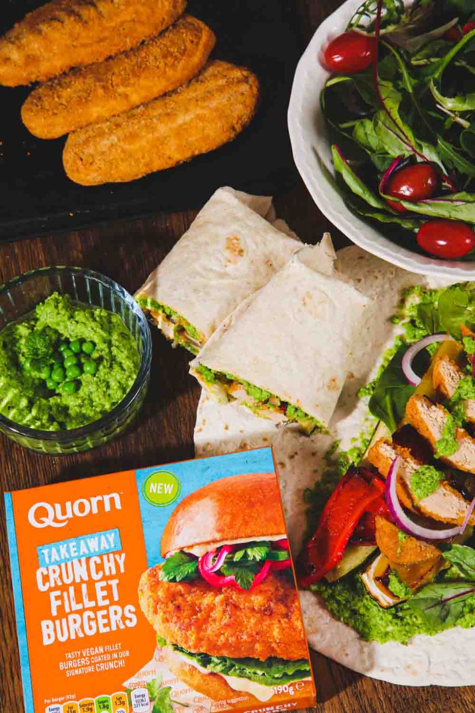 Quorn Crunchy Fillet Burger Wraps - thinlyspread.co.uk